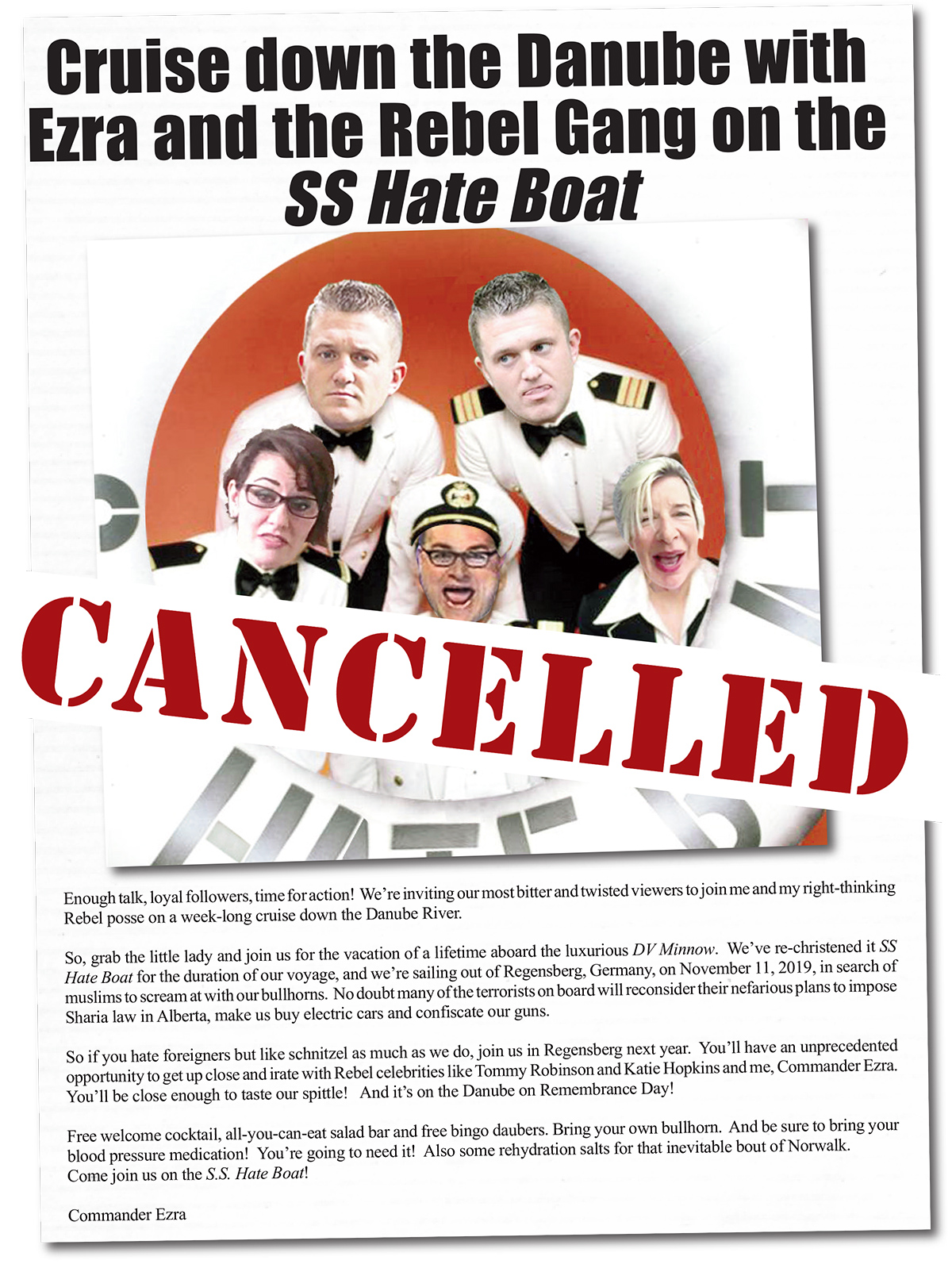 Cancelled! SS Hate Boat Cruise Down The Danube – Frank Magazine